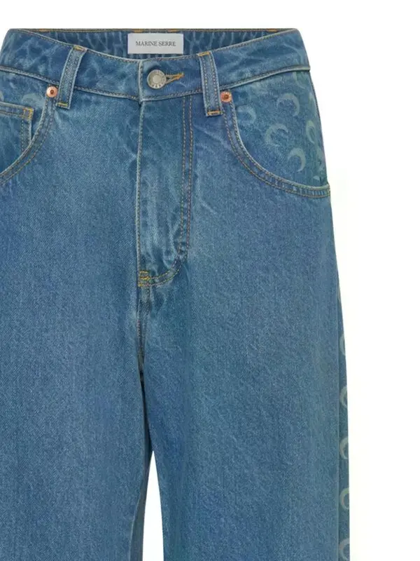 MARINE SERRE Paneled Barrel Jeans