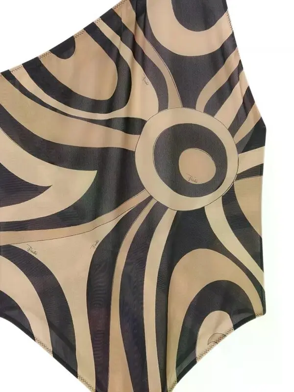 Emilio Pucci Marmo Print One-shoulder Bodysuit - Neutrals