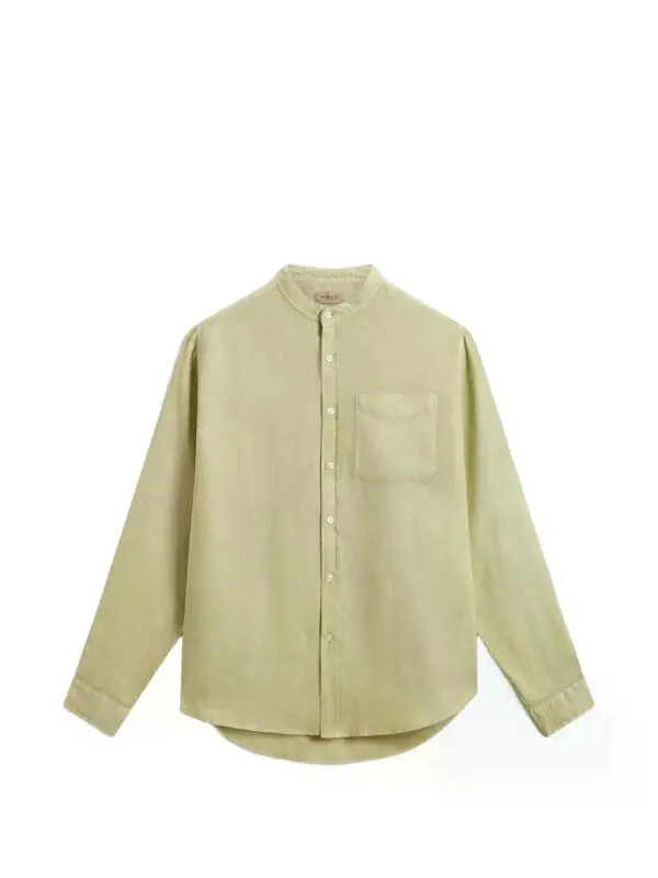 Woolrich Garment-dyed Band-collar Shirt