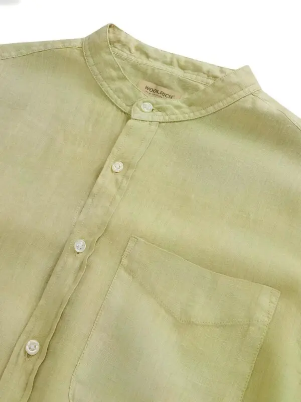 Woolrich Garment-dyed Band-collar Shirt