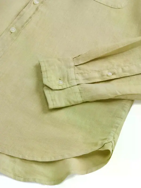Woolrich Garment-dyed Band-collar Shirt