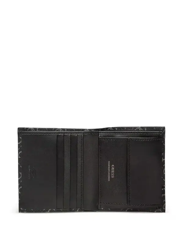 Guess Milano Monogram-pattern Wallet - Black