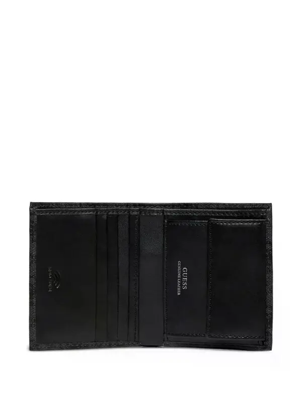 Guess Logo-pattern Logo-plaque Wallet - Black