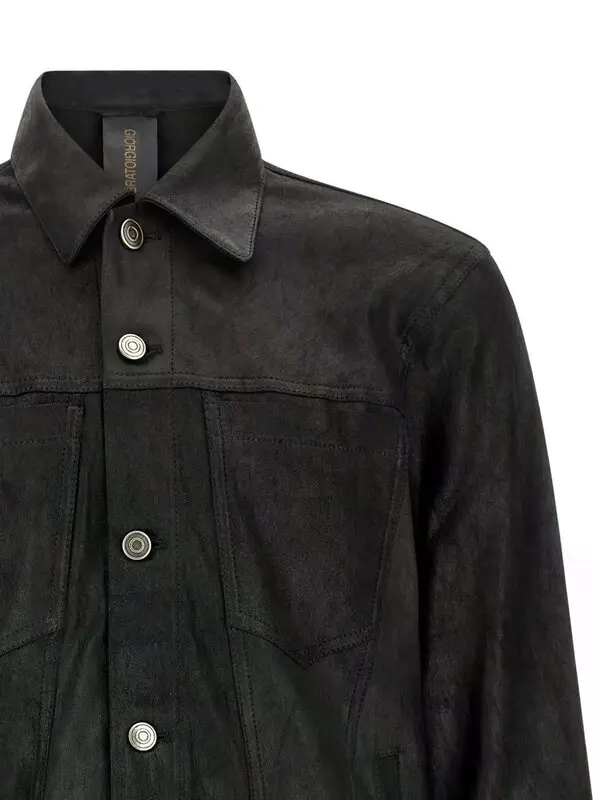 GIORGIO BRATO Velour-texture Leather Jacket