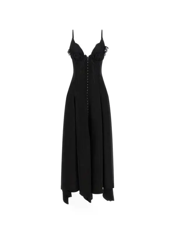 Alexander McQueen Gancini Lace-insert Dress - Black