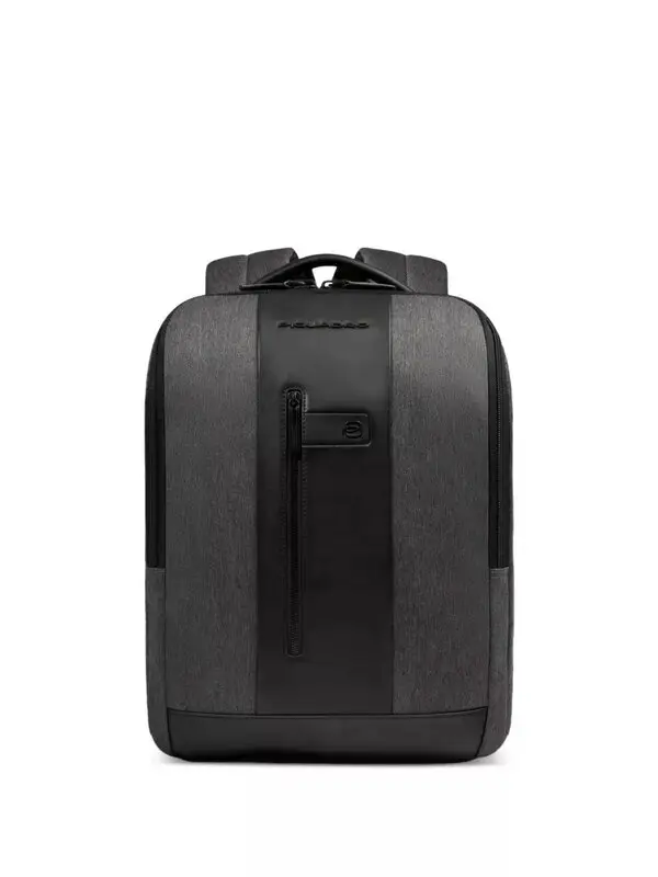 PIQUADRO 15.6-inch Leather-panelled Backpack