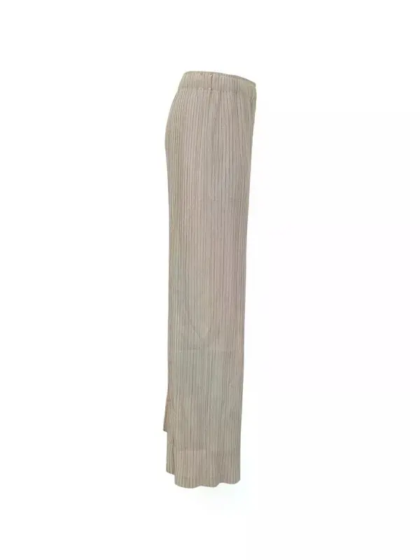GONGDID DESIGN Plissé Striped Trousers