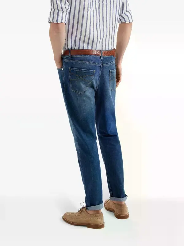 Brunello Cucinelli Distressed Straight-leg Jeans