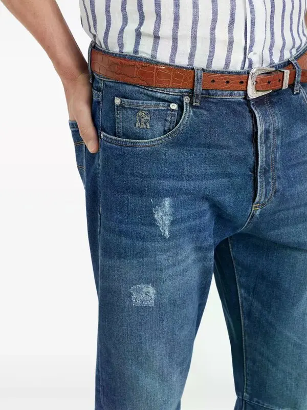 Brunello Cucinelli Distressed Straight-leg Jeans