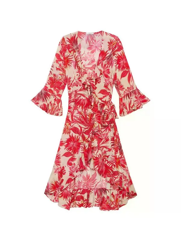 Malìparmi Floral Print Midi Dress - Red