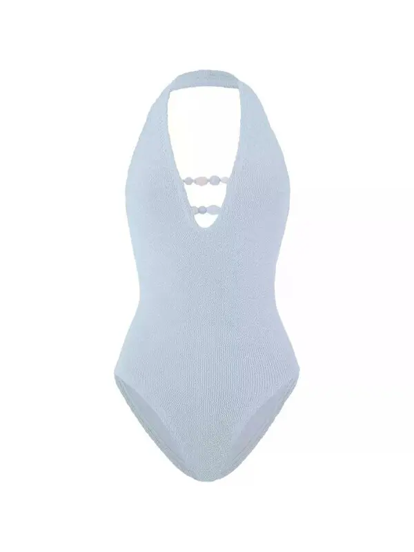 Hunza G Adriana Beaded Swimsuit - Blue