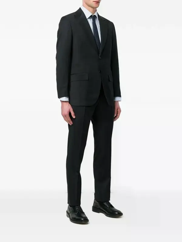Kiton Single Breasted Suit - Black
