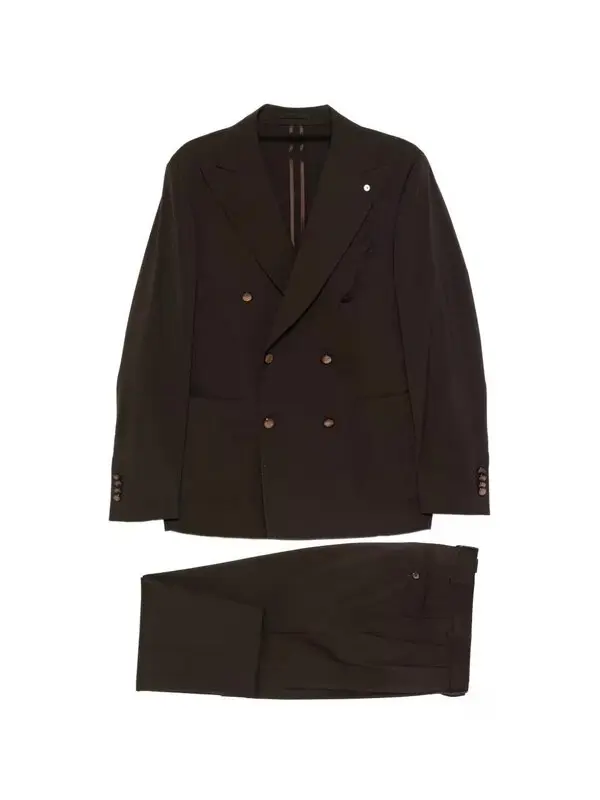 LUIGI BIANCHI MANTOVA Double-breasted Suit - Brown