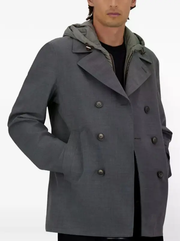 Herno Double-breasted Hooded Coat