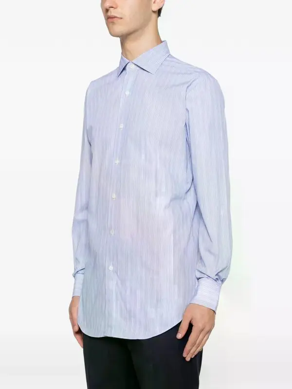Brioni Striped Long-sleeve Shirt