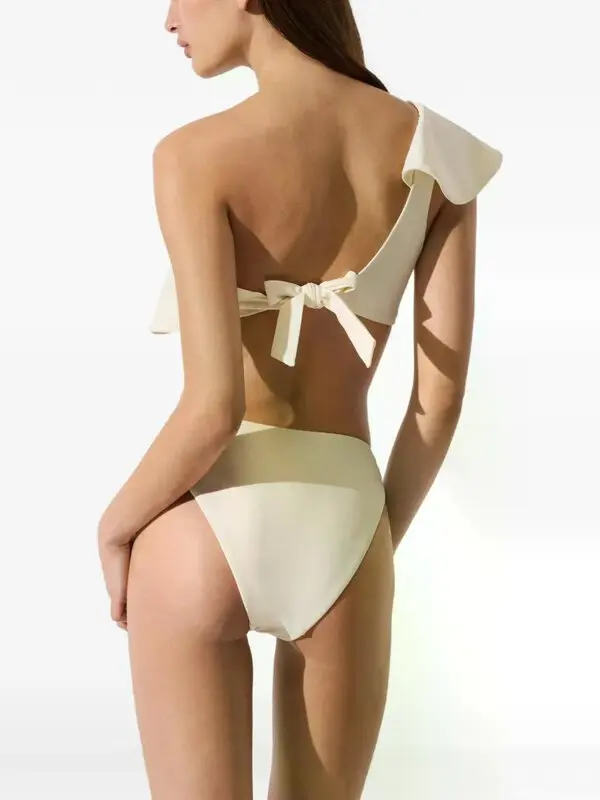 Karl Lagerfeld Ruffled One-shoulder Bikini Top