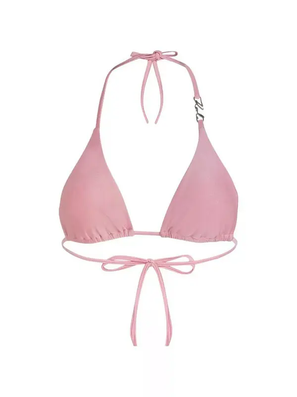 Karl Lagerfeld Logo-hardware Triangle Bikini - Pink