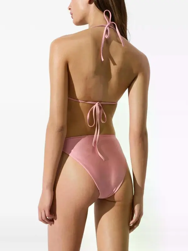 Karl Lagerfeld Triangle Bikini Top With Logo Hardware