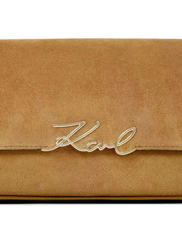 Karl Lagerfeld Signature Suede Shoulder Bag