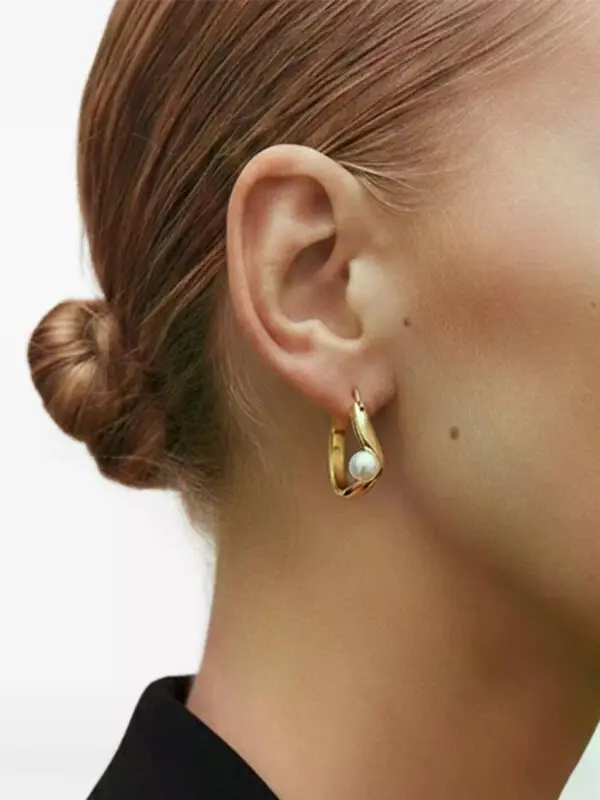 YOJ Pearl Hoop Earrings
