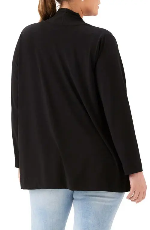 Karen Kane Open Front Travel Jersey Cardigan - Black