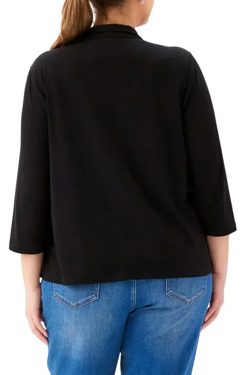Karen Kane Half Zip Travel Jersey Top - Black
