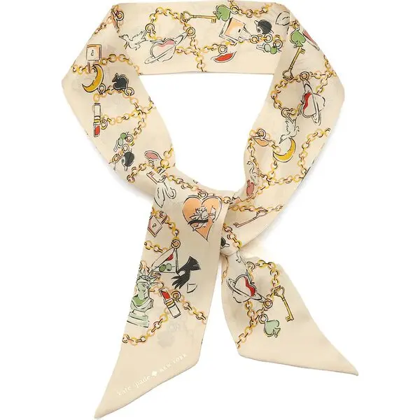 Kate Spade New York Dream Charms Silk Scarf - Ivory Multi