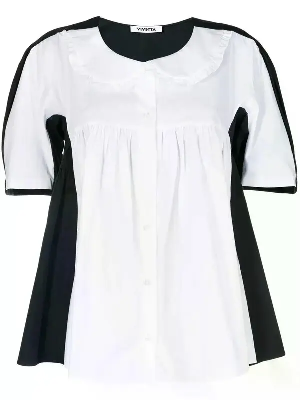 Vivetta Colour-block Ruffled Blouse