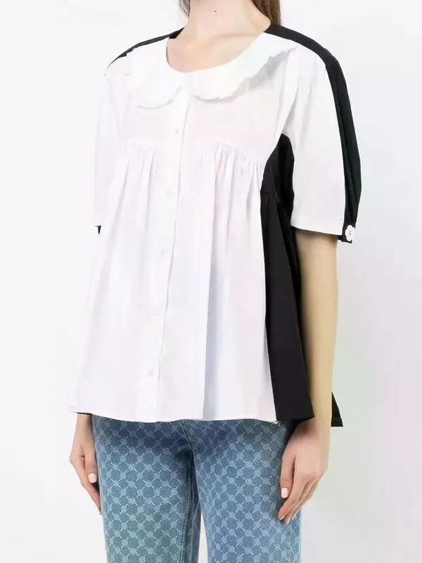 Vivetta Colour-block Ruffled Blouse
