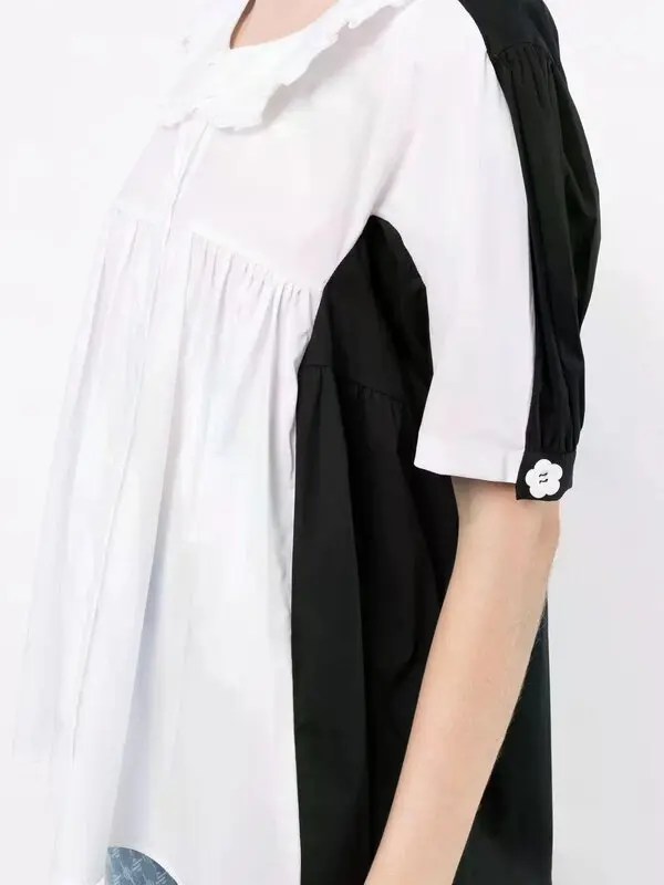 Vivetta Colour-block Ruffled Blouse