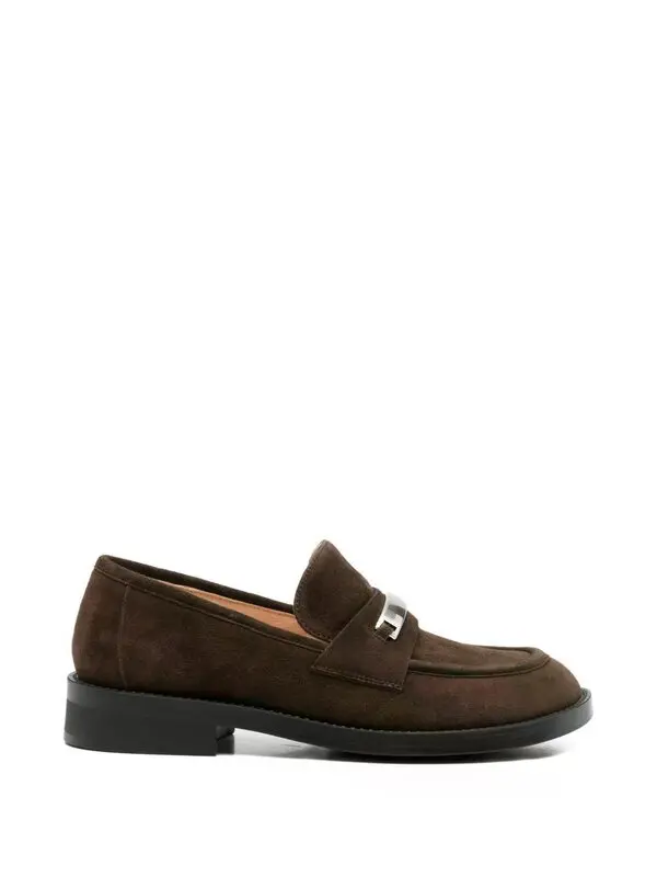 ADRIANNA FERETTI Woven Suede Loafers