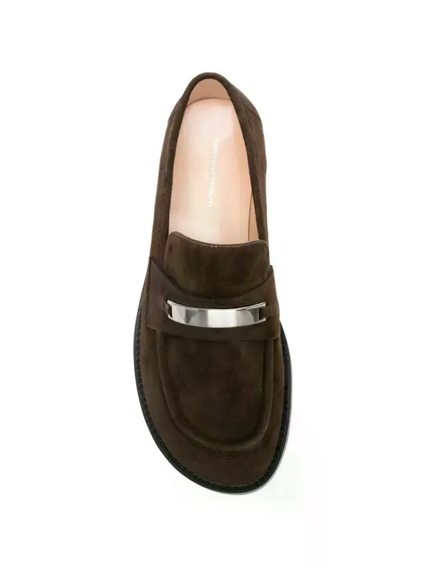 ADRIANNA FERETTI Woven Suede Loafers