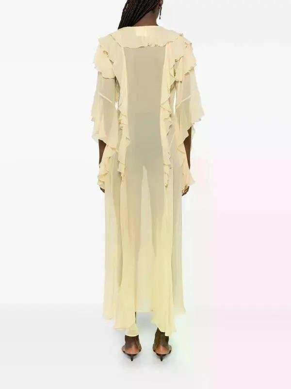 Erika Cavallini Ruffled V-neck Dress