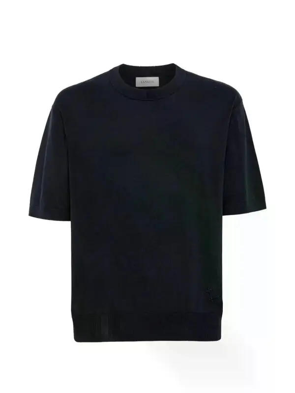 LANEUS Cotton Crew-neck T-shirt - Blue