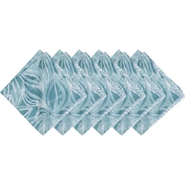 C&F HOME Azzurra Marine Coastal 100% Cotton Set Of 6 Cloth Napkins - Blue