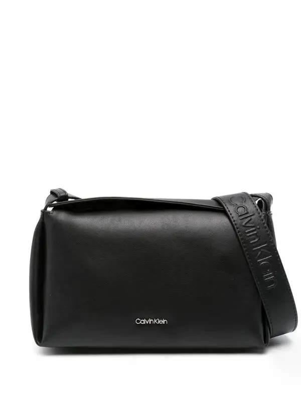 Calvin Klein Logo-embossed Leather Shoulder Bag