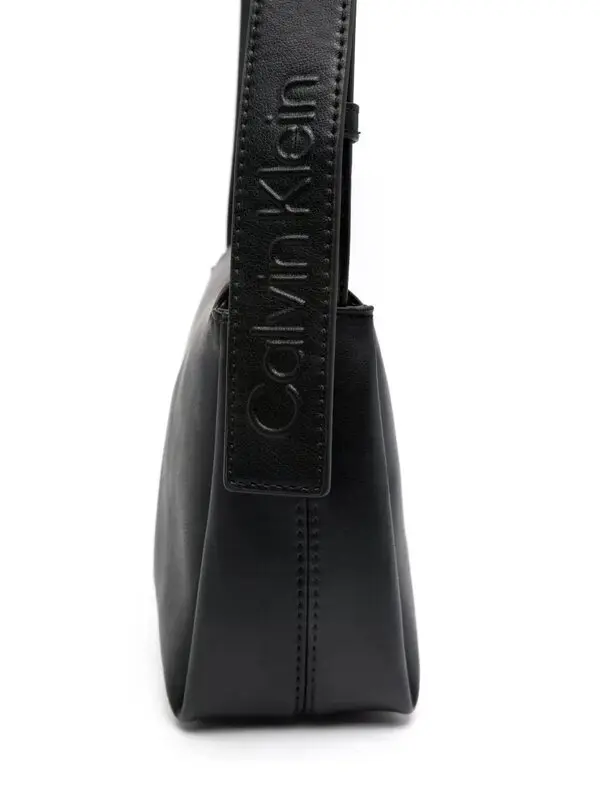 Calvin Klein Logo-embossed Leather Shoulder Bag