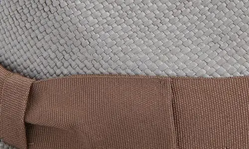 RENÉ MANTILLA, NEW YORK Woven Straw Fedora - Grey