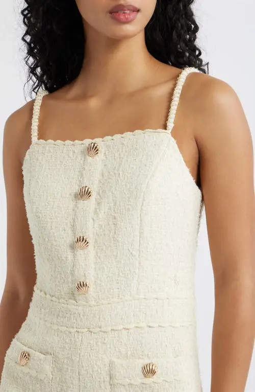 Line & Dot Rhia Shell Button Tweed Romper