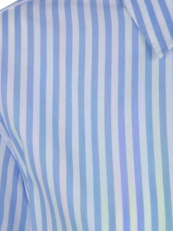 MC2 SAINT BARTH Vertical-stripe Logo-embroidered Shirt - Blue