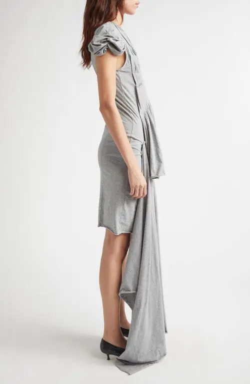 JULIE KEGELS Draped Cotton Jersey Dress