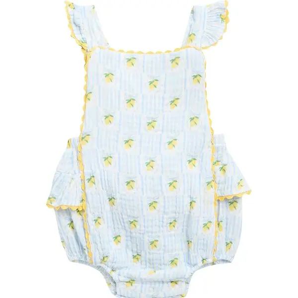 ANGEL DEAR Lemon Print Organic Cotton Romper - Ivory