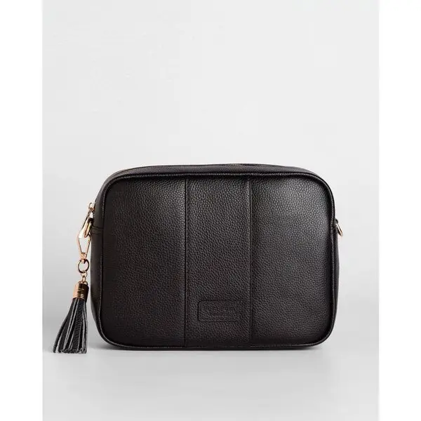 POM POM LONDON City Plus Crossbody Bag With Adjustable Straps - Black