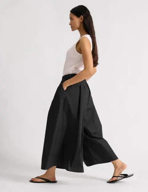 ALBARAY Cotton Wide Leg Culottes