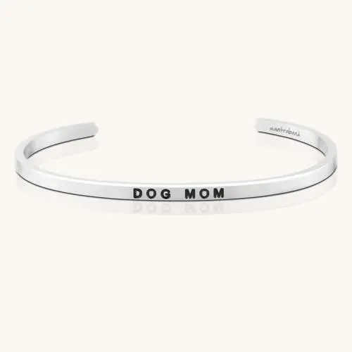 MANTRA Dog Mom Stainless Steel Bangle - Silver
