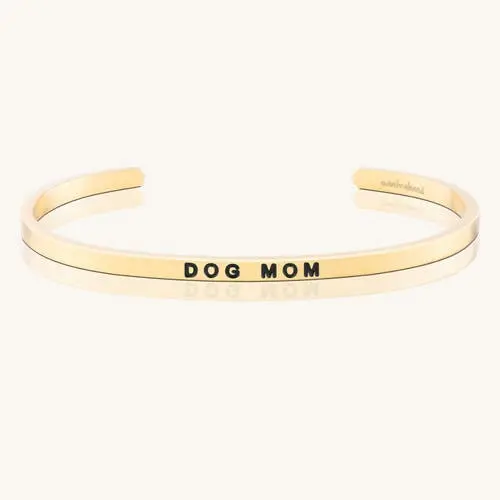 MANTRA Dog Mom Stainless Steel Bangle - Yellow Gold