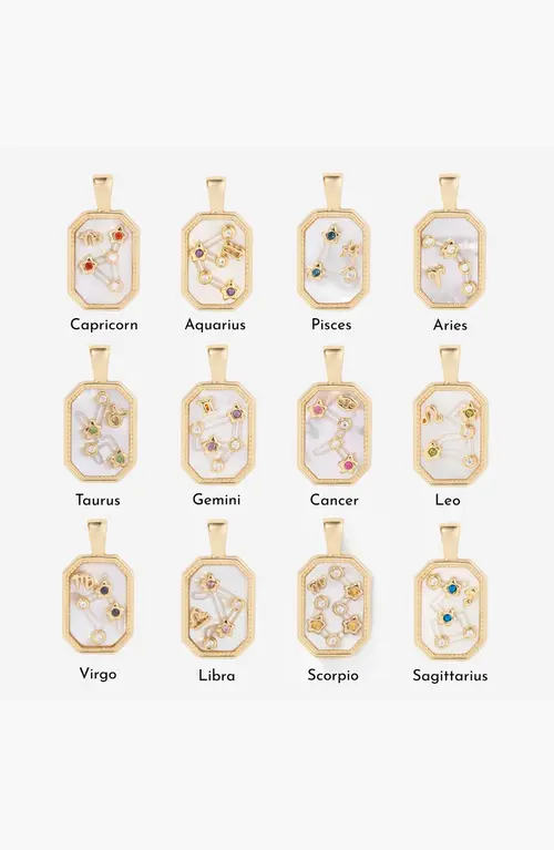 LITTLE SKY STONE Birthstone Zodiac Pendant Necklace - Gemini/june