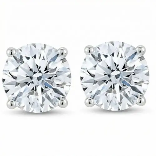 BLISS DIAMOND 3ct Tw Lab Grown Diamond Stud Earrings - 14k White Gold