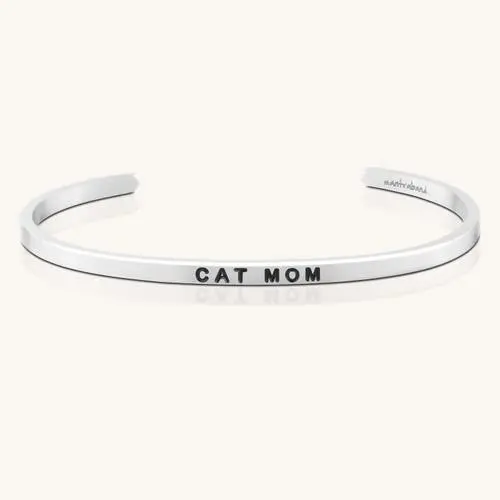 MANTRA Cat Mom Stainless Steel Bracelet - Silver