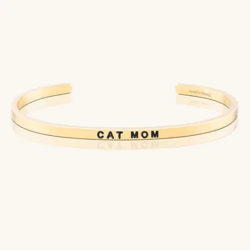 MANTRA Cat Mom Stainless Steel Bracelet - Yellow Gold